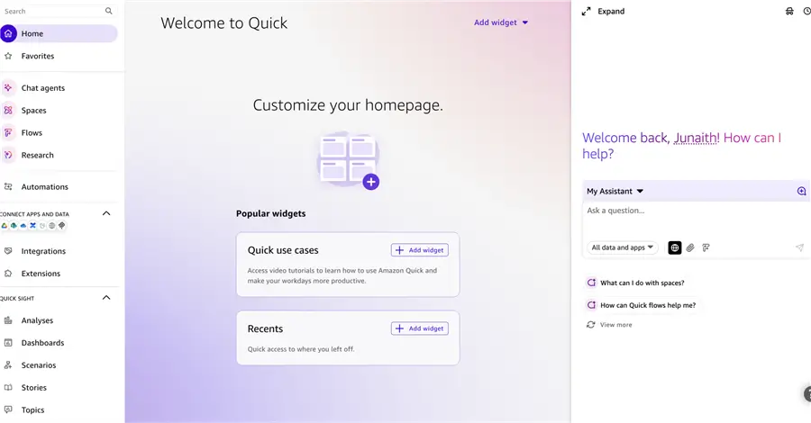 Amazon Quick Suite: Leveraging LLMs for Insights