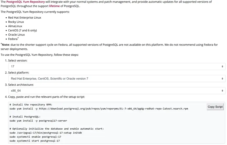 PostgreSQL Download and Install on Ubuntu, RedHat and Docker