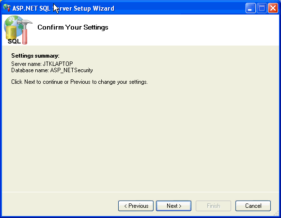 ASP.NET Security for SQL Server