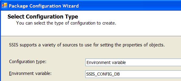 SSIS Package Configuration