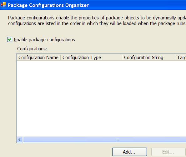 SSIS Package Configuration