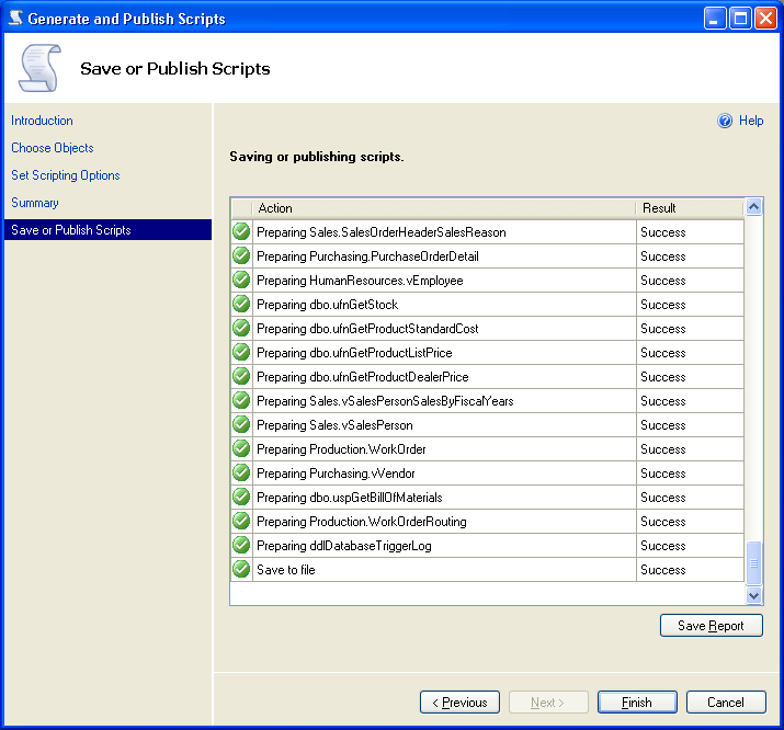 SQL Server 2008 R2 Generate Scripts Wizard with Database Schema and Data