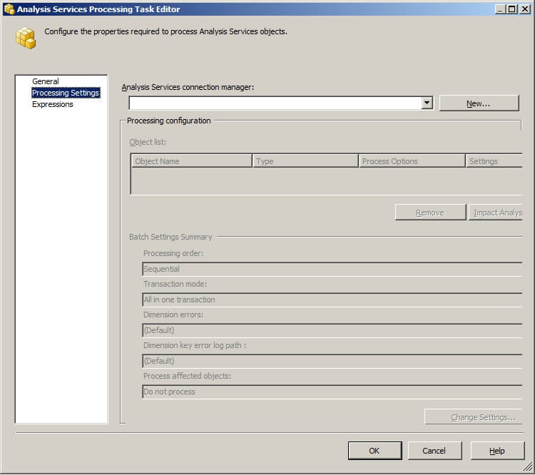 Configuring The Analysis Services Processing Task In Sql Server 2012 Integration Services