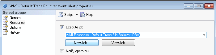 Using WMI alerts to import SQL Server Default Trace events