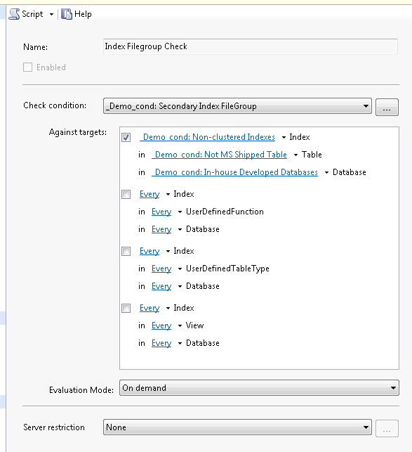 Using Policy Based Management To Check That Sql Server Indexes Are