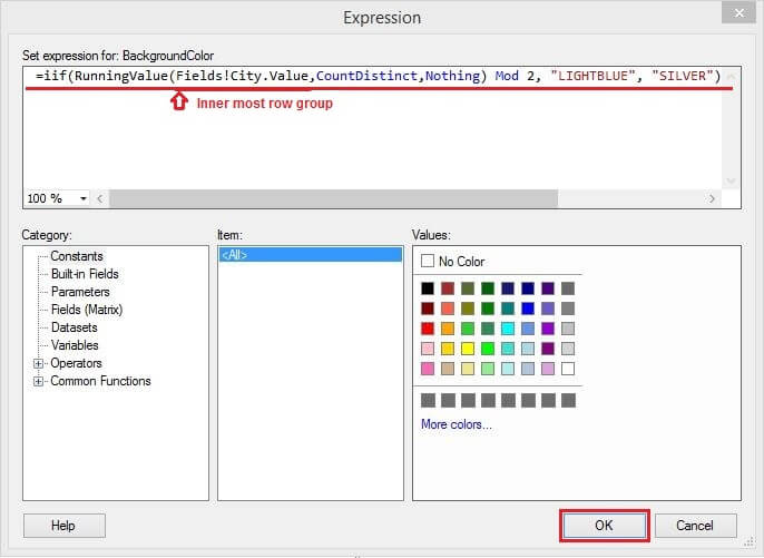 Alternate Row Background Color in SSRS Tablix and Matrix