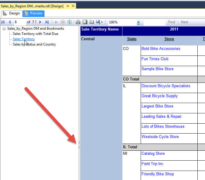 SSRS Bookmarks and Document Maps