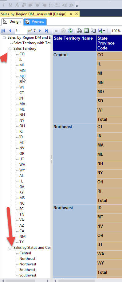 SSRS Bookmarks and Document Maps
