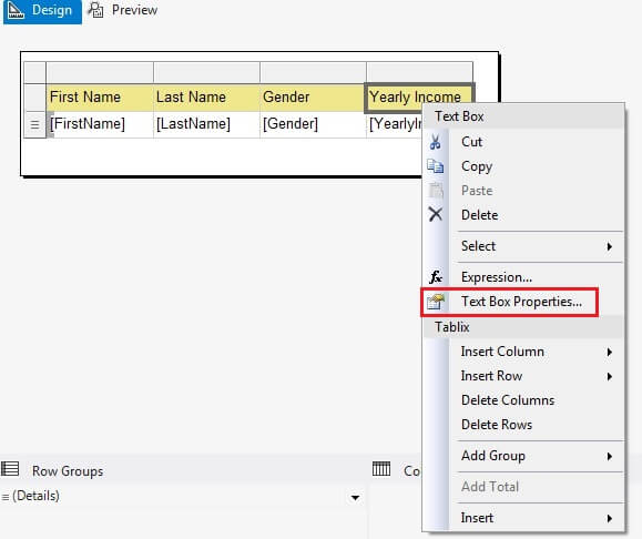 Interactive Sorting for a SSRS Report