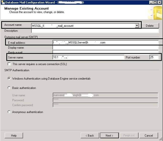 How To Modify Sql Server Database Mail Accounts