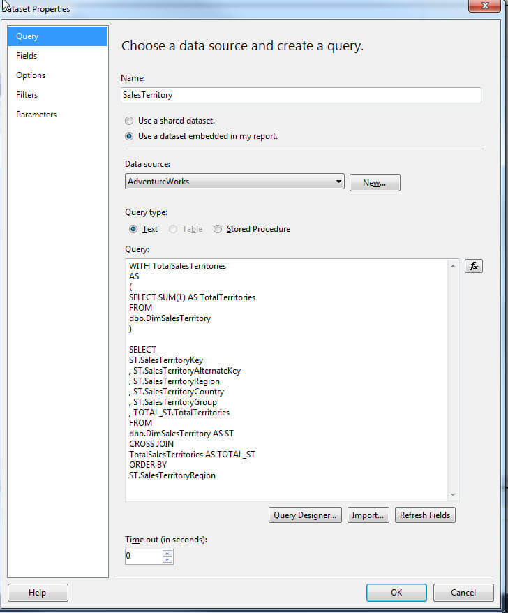 SQL Server Reporting Parameters Functions