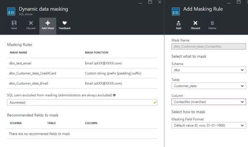 Configure and Customize SQL Azure Dynamic Data Masking