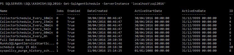 SQL Server 2016 PowerShell cmdlets for SQL Agent
