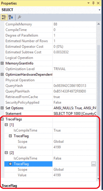 Finding what SQL Server Trace Flags were enabled for a query