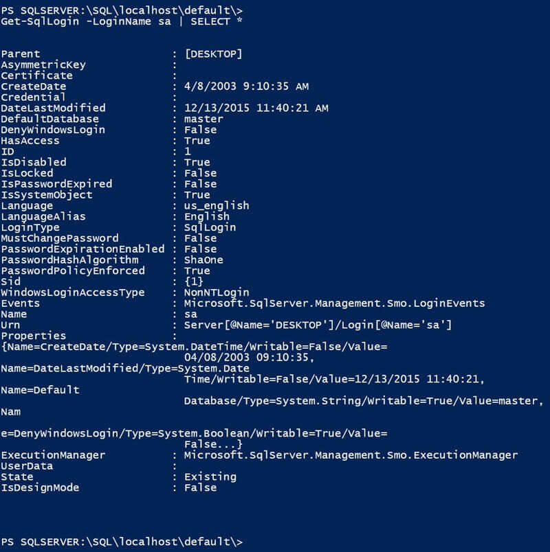 Add, Remove, and Get SQL Logins, New SQL PowerShell 2016 cmdlets