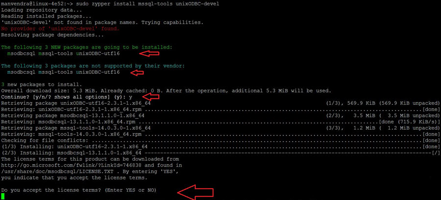 Installing SQL Server Tools on SUSE Linux