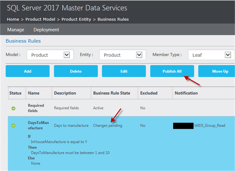 SQL Server Master Data Services Business Rules Notifications