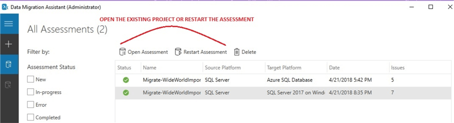 Azure Migration SQL Server Compatibility Check with DMA