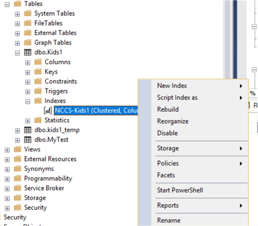 Sql Server Clustered And Nonclustered Columnstore Index Example