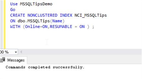 Resumable Online Index Create in SQL Server 2019