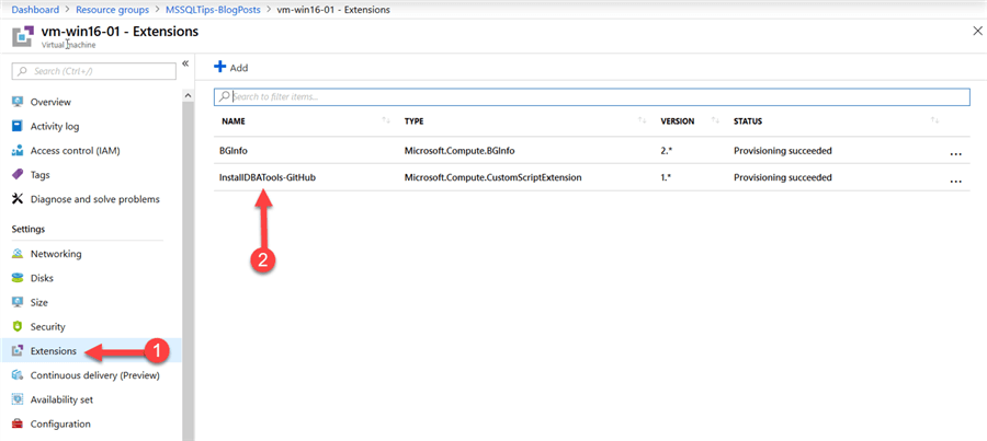 Install DBATools with Azure VM Custom Script Extension