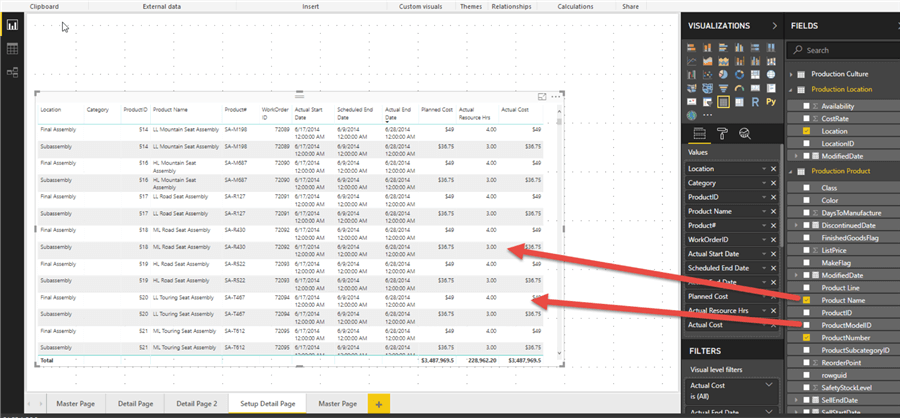 Power BI Drill Through Example