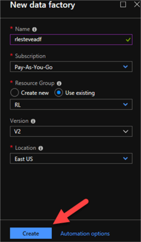Create Azure Data Lake Linked Service Using Azure Data Factory