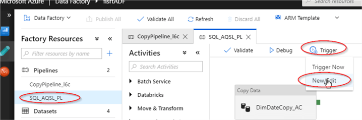 Create Tumbling Window Trigger in Azure Data Factory ADF