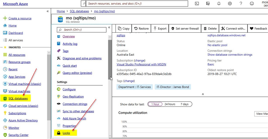 Locking Resources in Azure with Read Only or Delete Locks