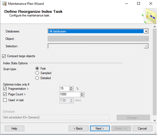 SQL Server Maintenance Plan Reorganize Index and Update Statistics Tasks