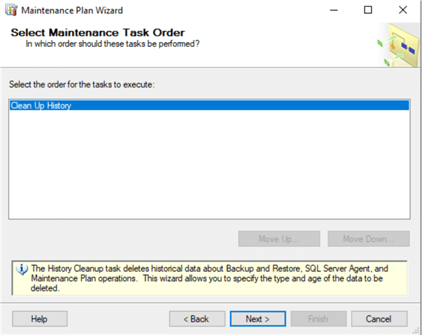 SQL Server Maintenance Plans History Cleanup Task