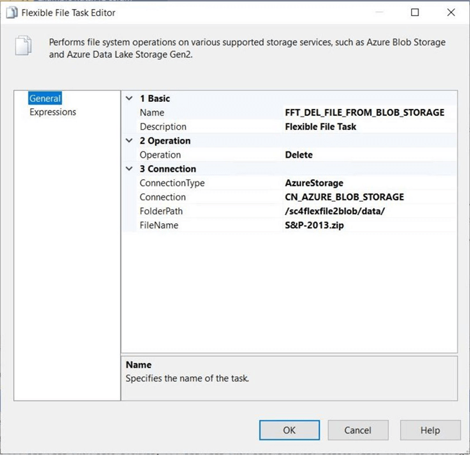 SSIS Flexible File System Task with Azure Blob Storage