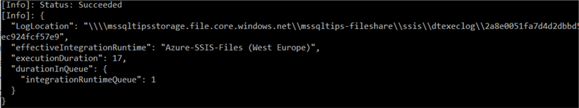 Execute SSIS Package in Azure with DTEXEC Utility