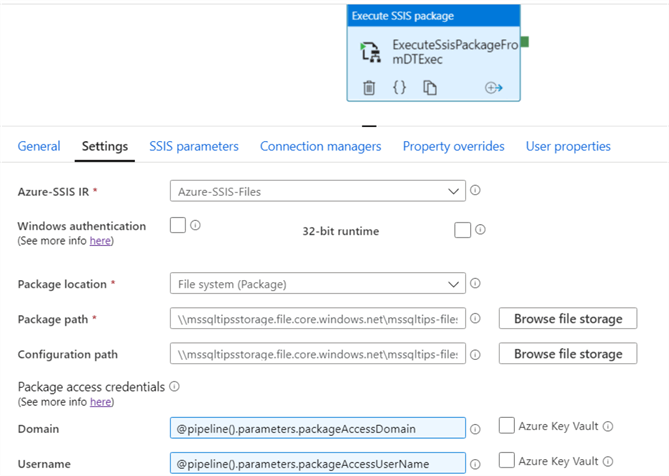 Execute SSIS Package in Azure with DTEXEC Utility