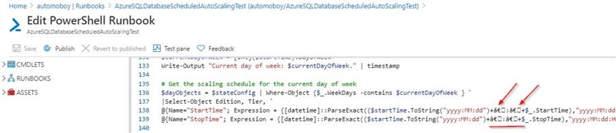 Auto Scaling Azure SQL DB using Automation runbooks