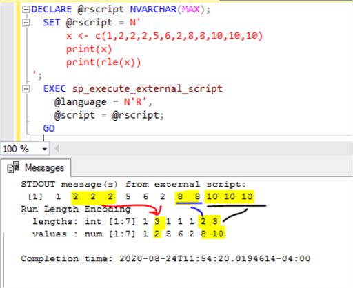R Functions and Operators Examples in SQL Server