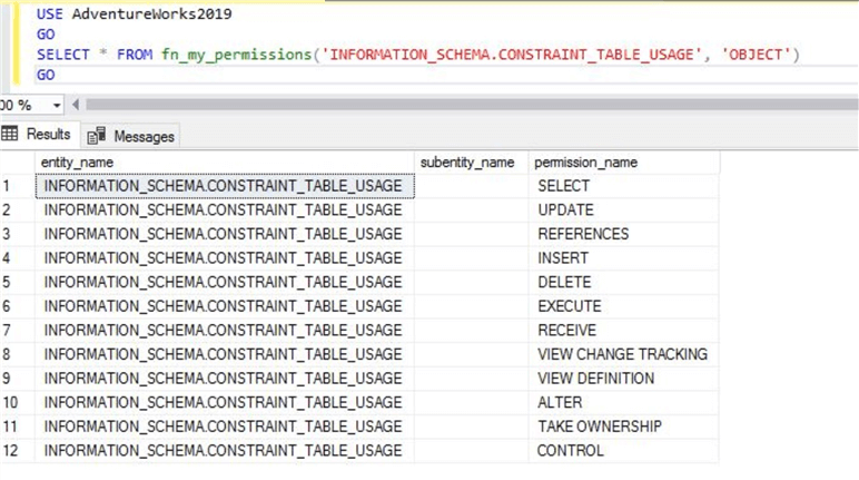 SQL Server Login and User Permissions with fn_my_permissions