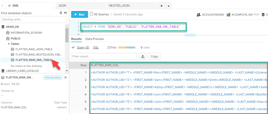 Flatten Semi Structured Data With Snowflake