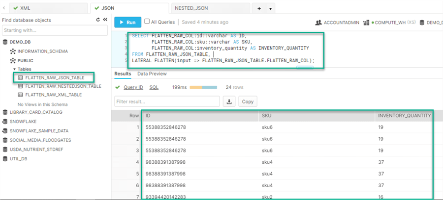 Flatten Semi Structured Data With Snowflake