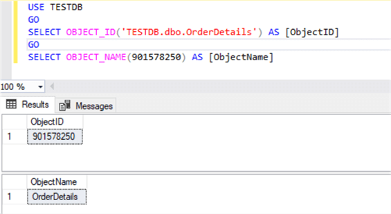 Metadata Functions in SQL Server SERVERPROPERTY, DB_NAME, OBJECT_ID