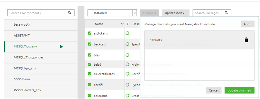 Anaconda Python Installation and Package Management for Projects