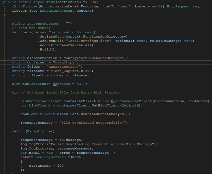 Azure Functions To Read An Excel File From Azure Blob Storage 7478