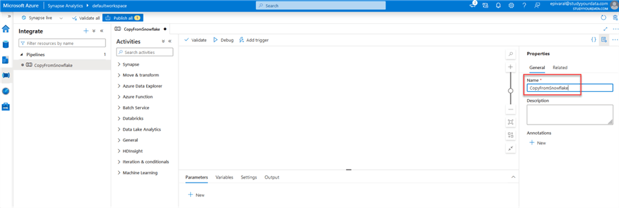 Copy Data From Snowflake With An Azure Synapse Analytics Pipeline