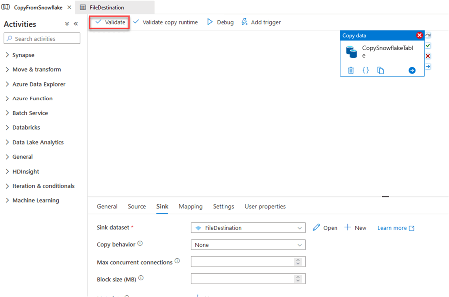 Copy Data from Snowflake with an Azure Synapse Analytics Pipeline