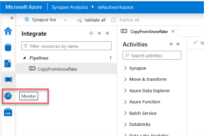 Copy Data from Snowflake with an Azure Synapse Analytics Pipeline