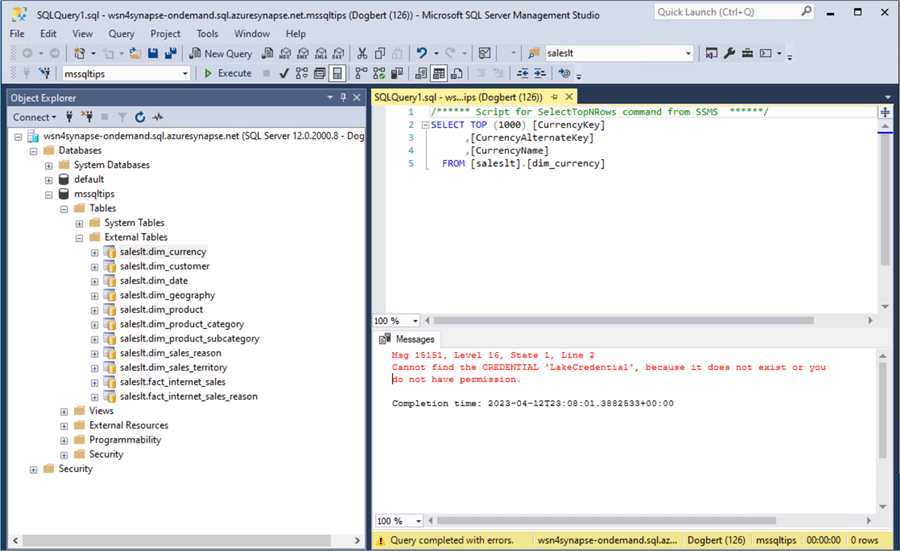 Azure Synapse Analytics Serverless SQL Pools as Data Lake Alternative