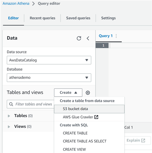 Aws Athena Configuration Querying Data Create Tables And Views 9644
