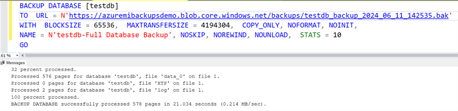 Azure Managed Instance Download and Restore SQL Server Backup