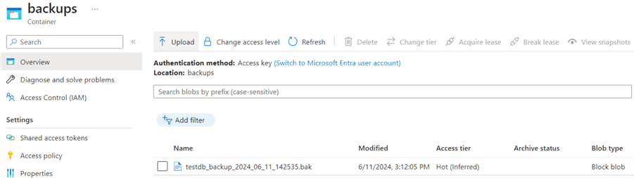 Azure Managed Instance Download and Restore SQL Server Backup